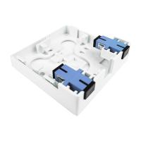 China Gray 2 Cores UPC Plastic Fiber Optic Faceplate Socket Panel for Indoor FTTH Network for sale