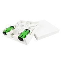 China SC APC Plastic Fiber Optic Faceplate Socket Panel 2 Cores for Indoor FTTH and PC ABS for sale