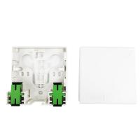 China SC APC Plastic Fiber Optic Faceplate Socket Panel 2 Cores for Indoor FTTH and PC ABS for sale