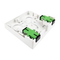 China SC APC Plastic Fiber Optic Faceplate Socket Panel 2 Cores for Indoor FTTH and PC ABS for sale