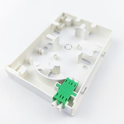 China 2 Cores LC APC Plastic Fiber Optic Faceplate Socket Panel for FTTH White Time 5 Years for sale