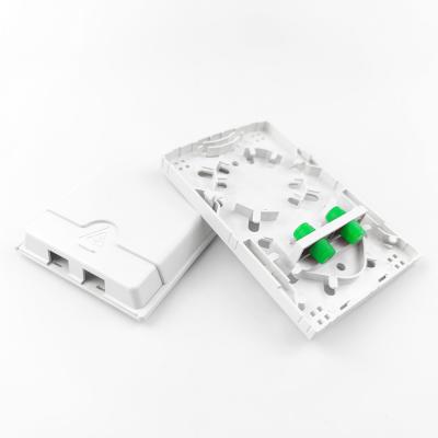 China 2 Cores FC APC Plastic Fiber Optic Faceplate Socket Panel White for FTTH Applications for sale