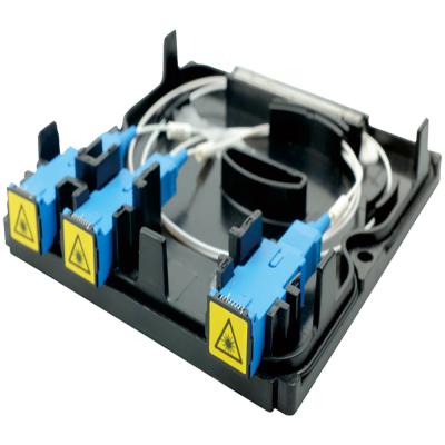 China Black Plastic Fiber Optic Splitter Faceplate Socket Panel for FTTH 2 Cores SC UPC PC for sale