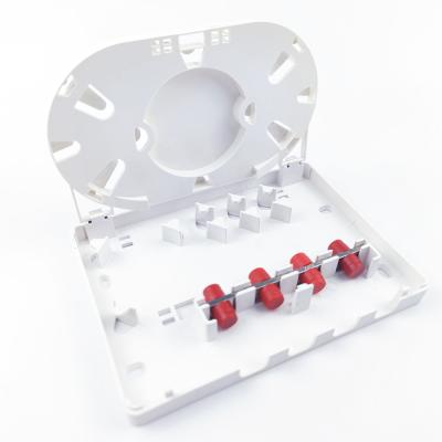 China FC/UPC 4 Port Fiber Optic Faceplate Socket Panel 150x112x31mm for Indoor FTTH Network for sale