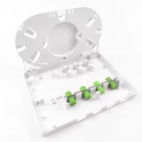 China FC/APC Connector Type 4 Cores Plastic Fiber Optic Faceplate Socket Panel for FTTH Network for sale