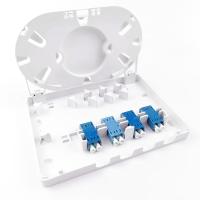 China FTTH 4 Cores LC UPC Plastic Fiber Optic Faceplate Socket Panel 150x110x30mm for sale