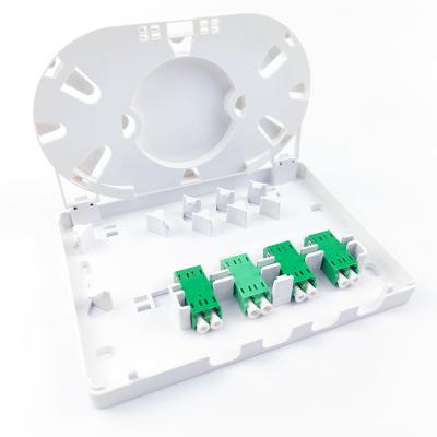 China 4 Port LC APC Fiber Optic Faceplate Socket Panel 152x110x32mm Indoor FTTH PC ABS for sale