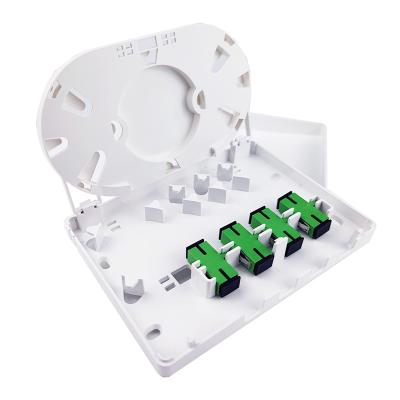China 4-Cores SC APC Plastic Fiber Optic Faceplate Socket Panel for Indoor in FTTH Network for sale