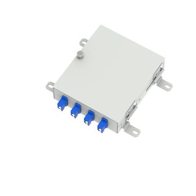 China Fiber Optic Terminal Box 4 Cores SC UPC Wall Mount FTTH Distribution 136x118x34mm for sale