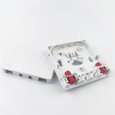 China 2 Port FC UPC Fiber Optic Faceplate Socket Panel 85x85x28mm ABS White for ODN for sale