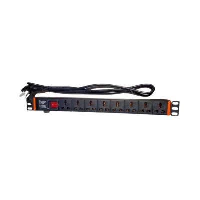 China Universal Style 8wavs Socket Black Color 2m Wire Chinese Plug 250v Voltage 10A Current for sale