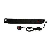 China 16A Rated Current Black PDU 6 Ways Universal Style Switch 2m Wire with Customize Plug for sale