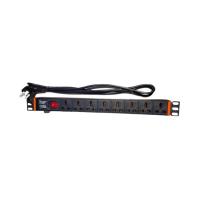 China 16A Rated Current Black PDU 6 Ways Universal Style Switch 2m Wire with Customize Plug for sale