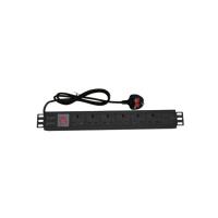 China Stocked European Style 7 Ways Socket LU Black with Switch 2m Wire 10A Aluminium Alloy for sale