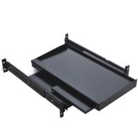 China Thickness 1.2 Black 2U SHELF 19 inch Server Rack Fixed Shelf with Mount Ears Vented Tray for sale