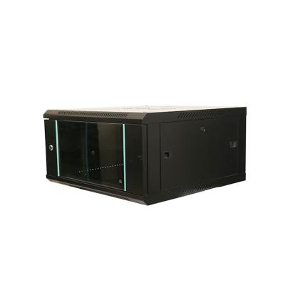 China Wall Mounted Network Cabinet Rack 4U Server Rack 19 Inch 600*600 Toughened Glass Door for sale