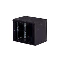 China 9U Wall Mounted Network Cabinet with Toughened Glass Door Depth 450mm RAL9005 Colour for sale