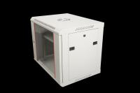China 9U Wall Mounted Network Cabinet with Toughened Glass Door Depth 450mm RAL9005 Colour for sale