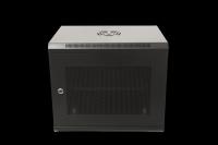 China 9U Wall Mounted Network Cabinet with Toughened Glass Door Depth 450mm RAL9005 Colour for sale