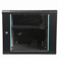 China 9U Wall Mount Network Server Rack IP20 Cabinet 19 Inches Toughened Glass Door 600*600*500 for sale