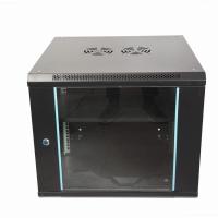 China 9U Wall Mount Network Server Rack IP20 Cabinet 19 Inches Toughened Glass Door 600*600*500 for sale