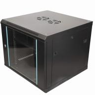 China 9U Wall Mount Network Server Rack IP20 Cabinet 19 Inches Toughened Glass Door 600*600*500 for sale