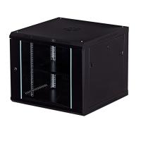 China 9U Wall Mount Network Server Rack IP20 Cabinet 19 Inches Toughened Glass Door 600*600*500 for sale