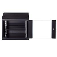 China 9U Wall Mount Network Server Rack IP20 Cabinet 19 Inches Toughened Glass Door 600*600*500 for sale
