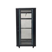 China Network Equipment Cabinet 19 Inches Network Server Rack with Toughened Glass Door for sale