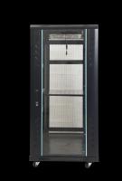 China 19 Inch Tempered Glass Door Server Rack with 600mm Width 1000mm Height and RAL7035 Colour for sale