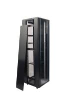 China 19-inch 19 Inch Network Cabinet Rack 42U Black Network Rack with Toughened Glass Door for sale