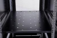 China 19-inch 19 Inch Network Cabinet Rack 42U Black Network Rack with Toughened Glass Door for sale