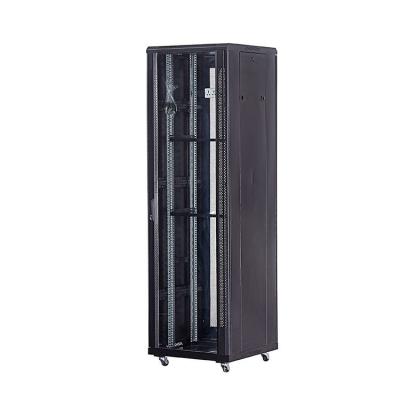 China 600mm Width 19-inch Network Cabinet Rack with Front Door Toughened Glass 600*600*2000mm for sale