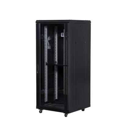 China 18U Server Rack Floor Standing Network Cabinet with Toughened Glass Door or Mesh Door for sale
