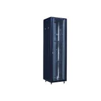 China 600*600 32U Standard 19 Inch Data Server Rack with Cooling Fan and Toughened Glass Door for sale