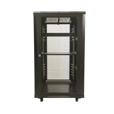 China 600*800*1000mm Standard 19 Inch Data Center Server Rack with 5mm Tempered Glass Door for sale