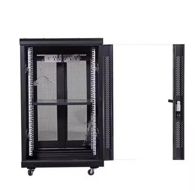 China Stock 18U 2.0 Thickness 600*600*1000 Standard 19'' Server Rack with Tempered Glass Door for sale
