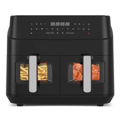 China 9L Dual Zone Air Fryer With Glass Window Smart Digital Dual Basket for sale