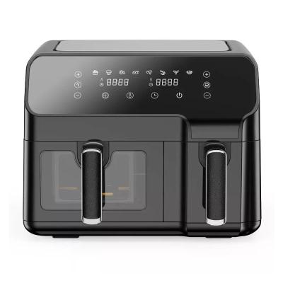 China Dual Zone 9L Air Fryer Smart Digital Control 2 Basket Visible Window for sale