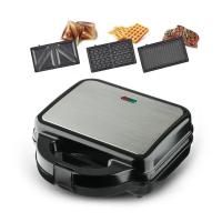 China Stainless Steel 3 In 1 Waffle Sandwich Maker Kitchen Non Stick Plates for sale