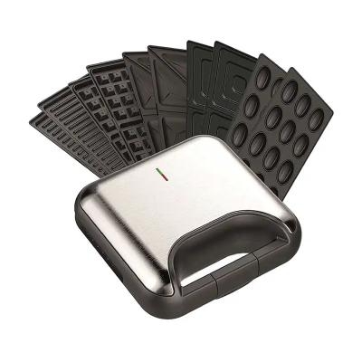 China 2 Slice Sandwich Maker Machine Stainless Steel Waffle Grill Plates for sale