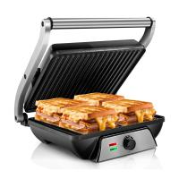 China Removable Oil Tray Sandwich Maker 180° Full Open Non Stick Plate for sale