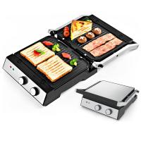 China 4 Slice Panini Press Electric Indoor BBQ Grill Temperature Time Knob for sale