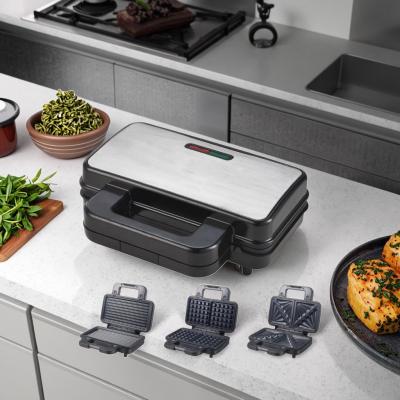 China Deep Fill 2 Slice Waffle Sandwich Maker Detachable BBQ Grill for sale