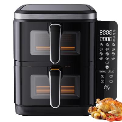 China 12L Double Basket Air Fryer Stacked 2800W Digital Control Folding LED Menu for sale