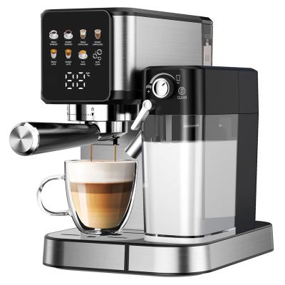 China Semi Automatic Espresso Coffee Maker Silver Built In Grinder Milk Frother for sale