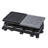 China Electric Raclette Grill 8 Persons Non Stick Stone Surface 2 in 1 for sale