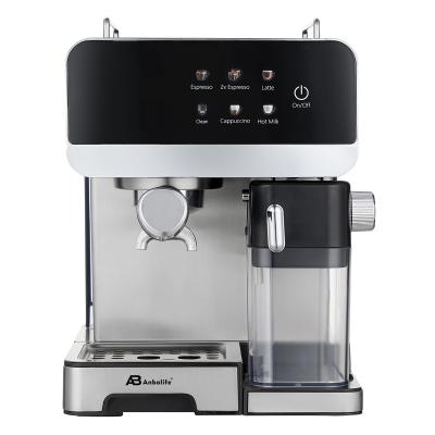 China Full SS Housing LED Touch Screen Espresso Machine With Milk Frother for sale