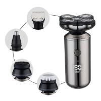 China ANBOLIFE Smart Five-Blade Rechargeable Electric Shaver with Digital Display USB Powered and Free Spare Parts for Men for sale