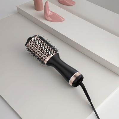 China 1200W Titanium Hot Air Brush with 1 Year Warranty and Dual Voltage for Easy Hair Styling for sale